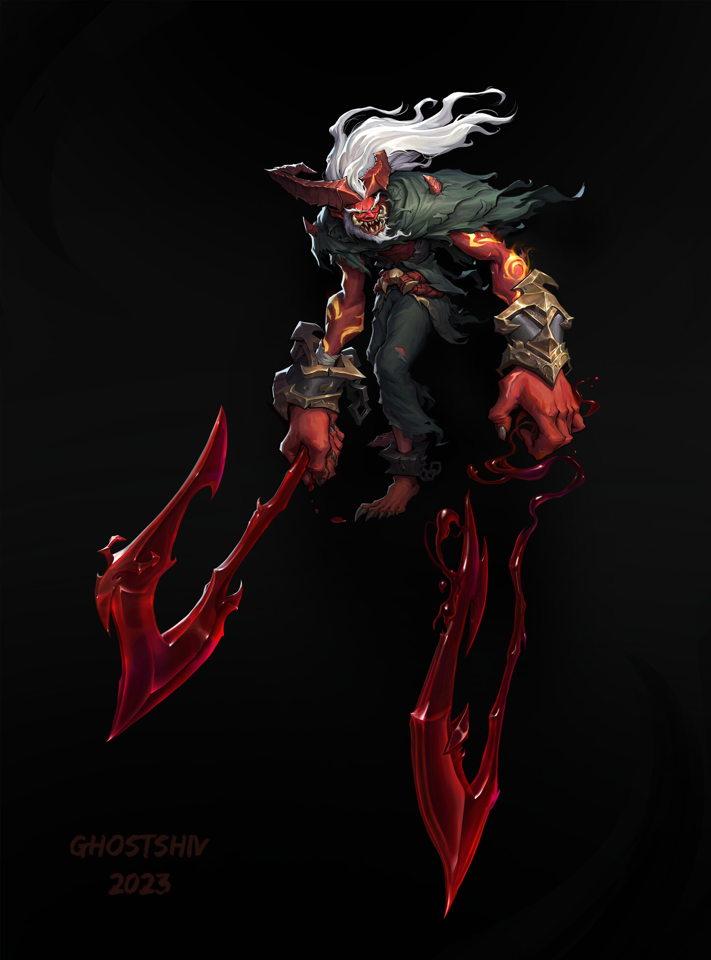 ArtStation - Personal Work - Oni Blood Mage Character