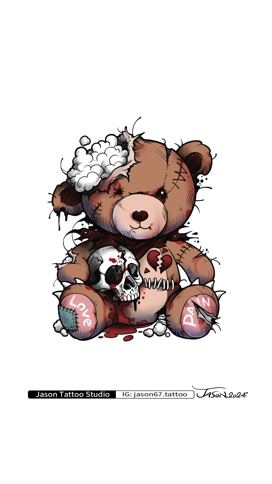 broken teddy bear