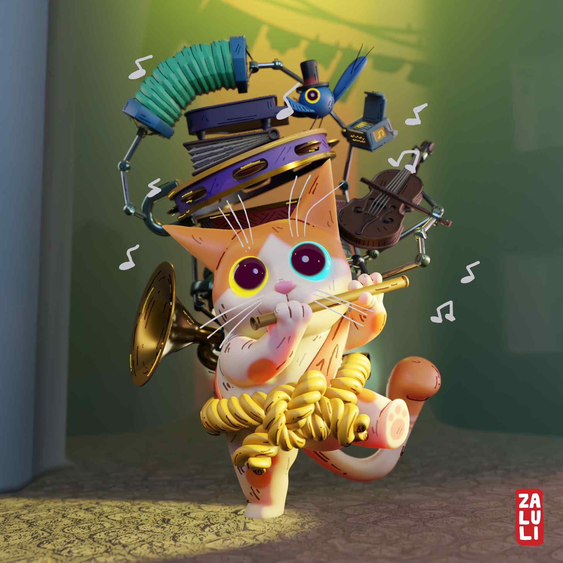 ArtStation - One Band Cat