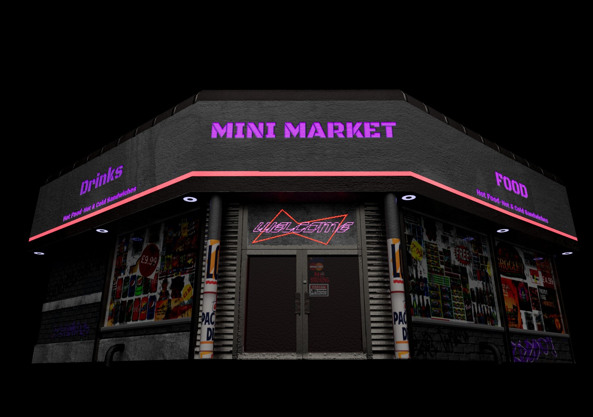 ArtStation - Cyberpunk Mini Market