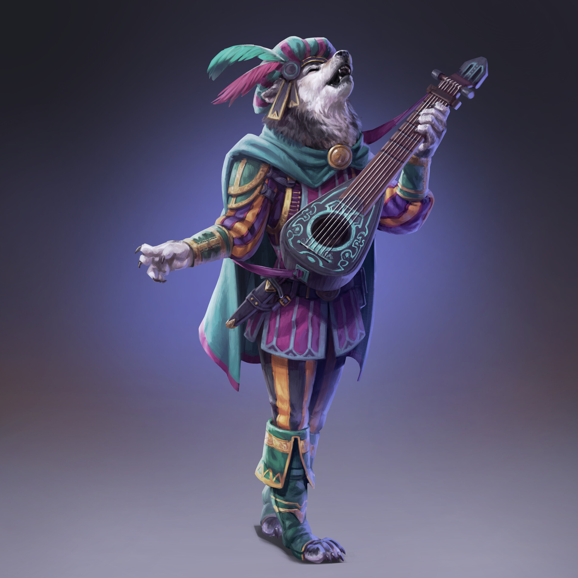 ArtStation - Werewolf Bard | Roll for Combat