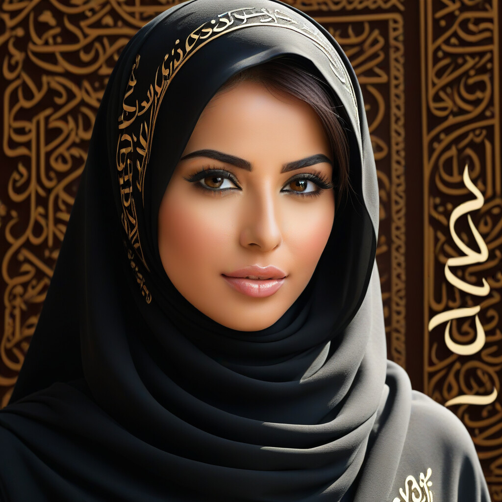 ArtStation - woman in the style of Arabic Writing