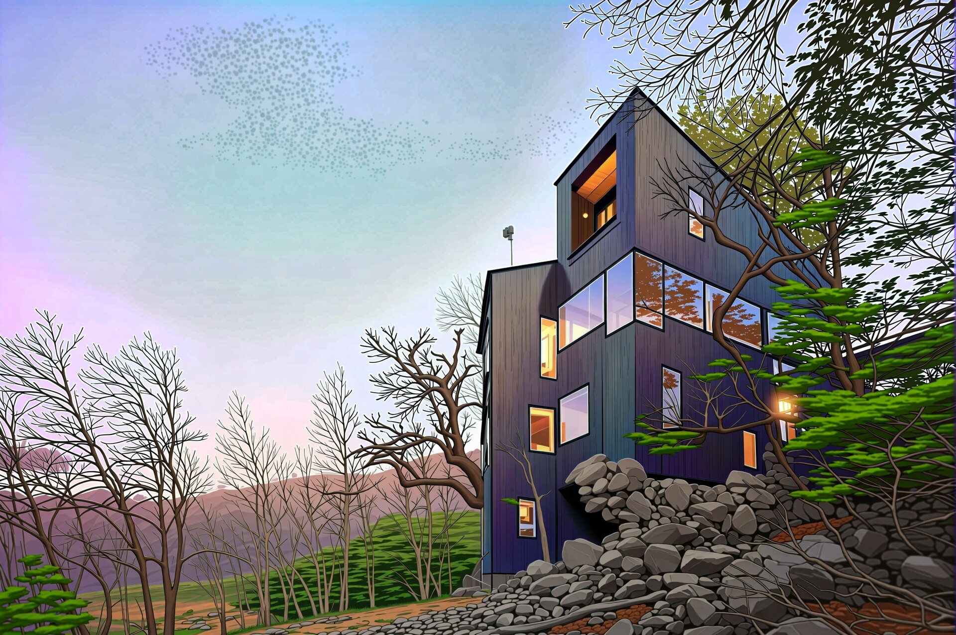 ArtStation - La Dacha Mountain Hut1