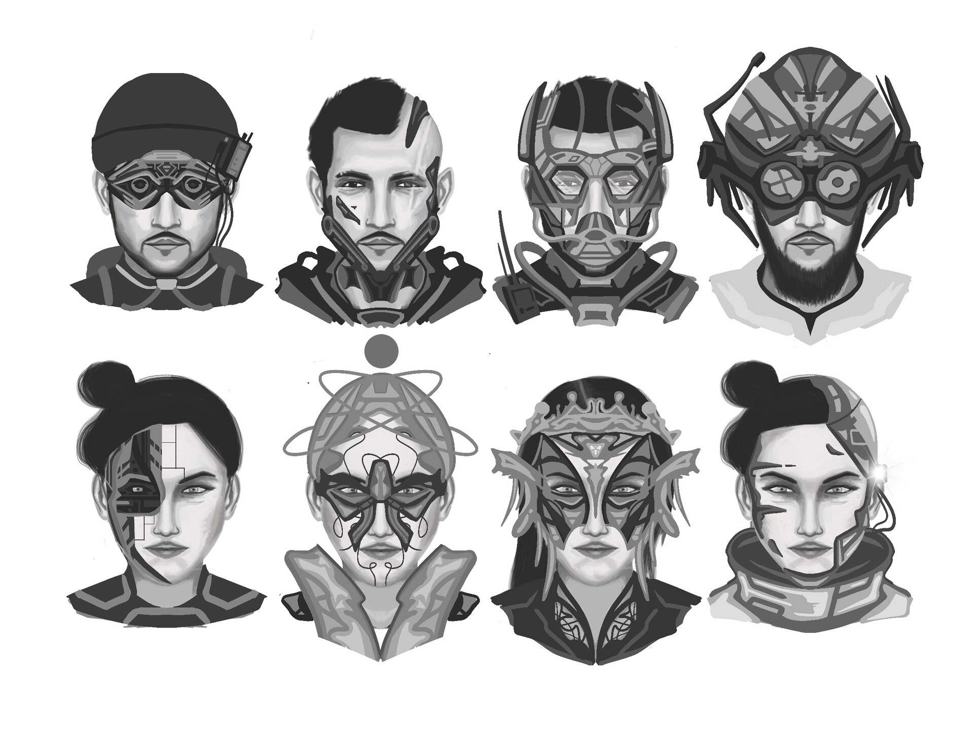 ArtStation - “Mask ideas for a sci-fi video game” - character design