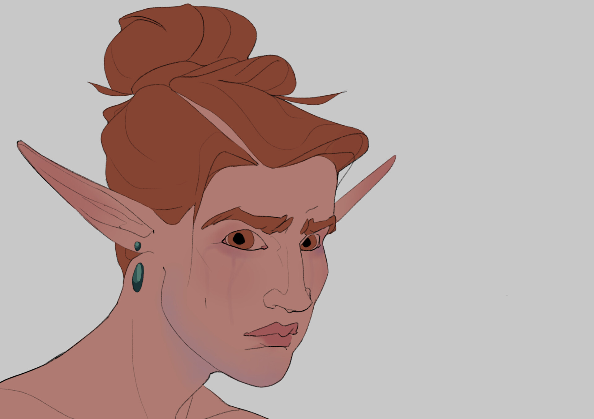 ArtStation - Base color and linework for a pretty elf