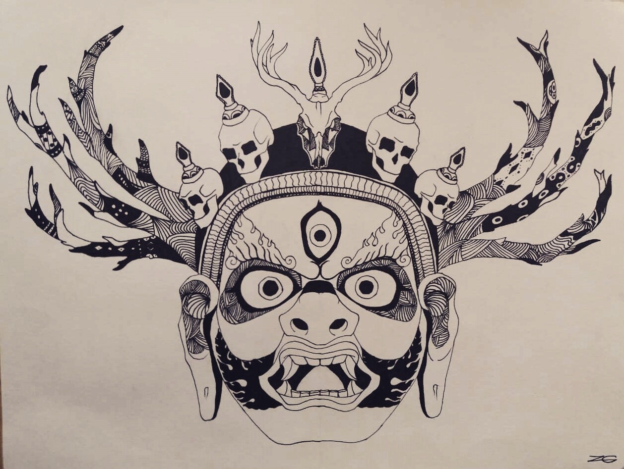 ArtStation - "Tsam mask" tattoo concept
