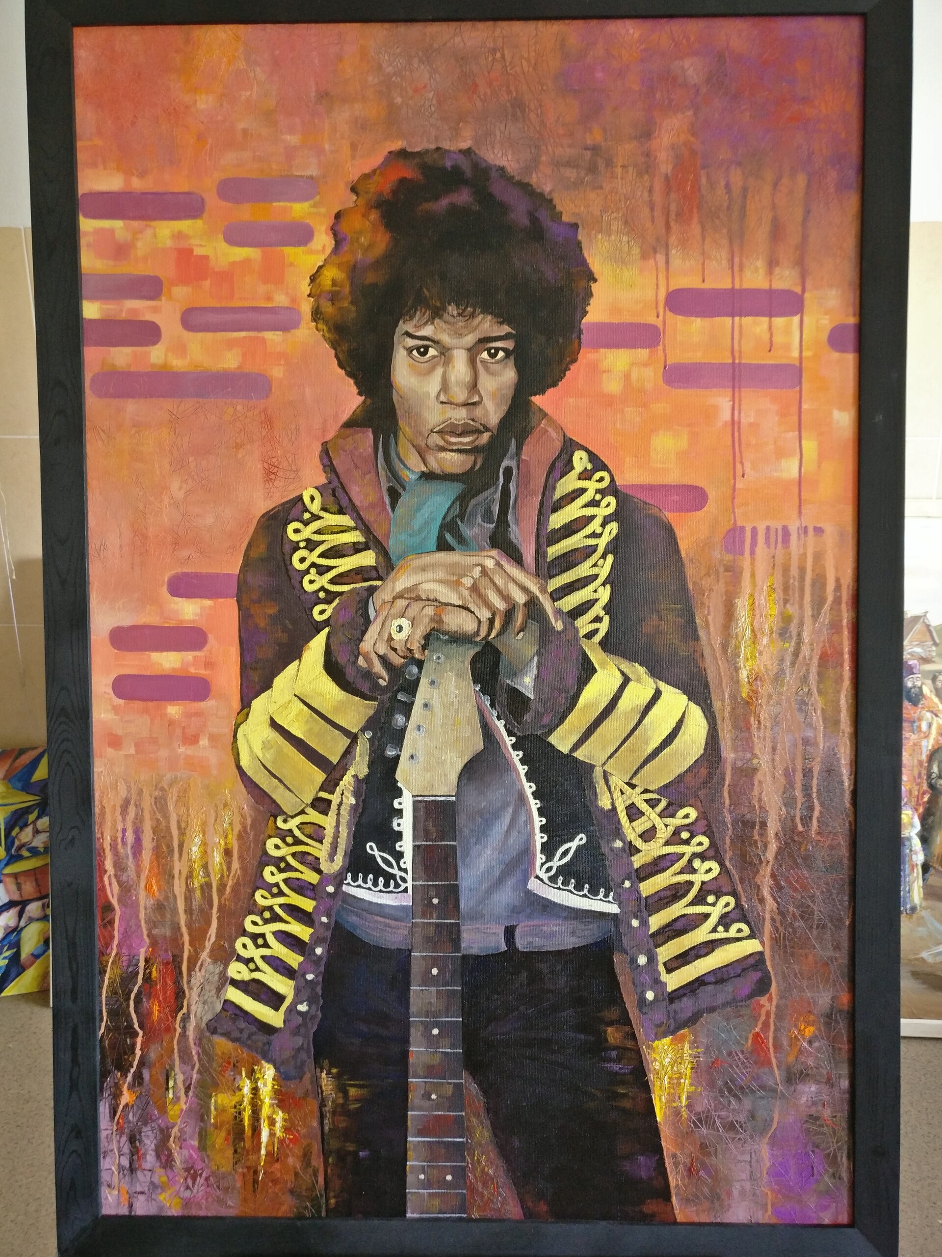 ArtStation - Jimi Hendrix oil paint portrait