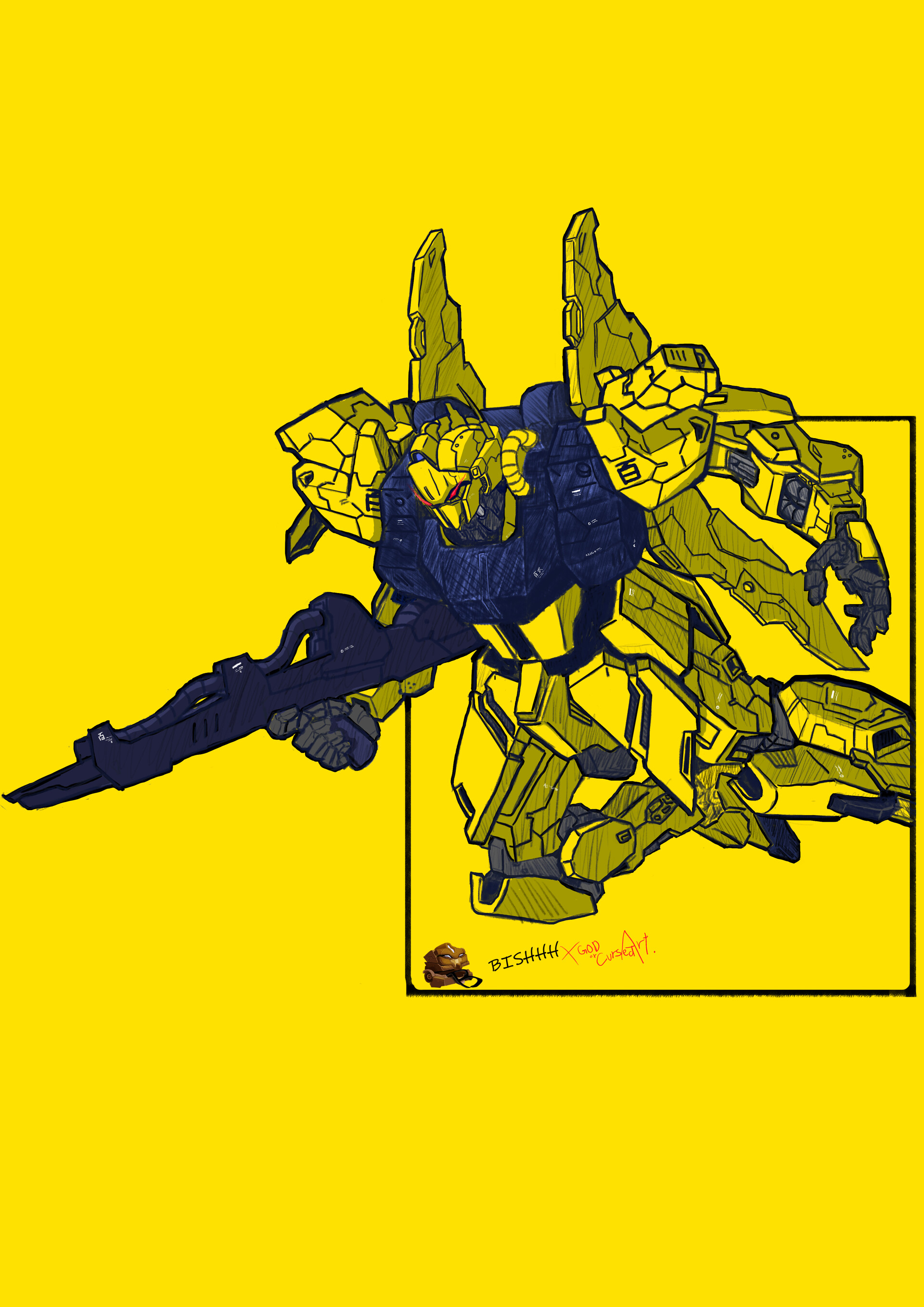 ArtStation - Hyaku Shiki Yellow Graphic T