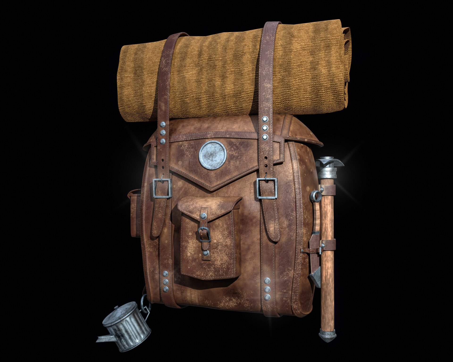 ArtStation - Old Backpack & Leather Backpack