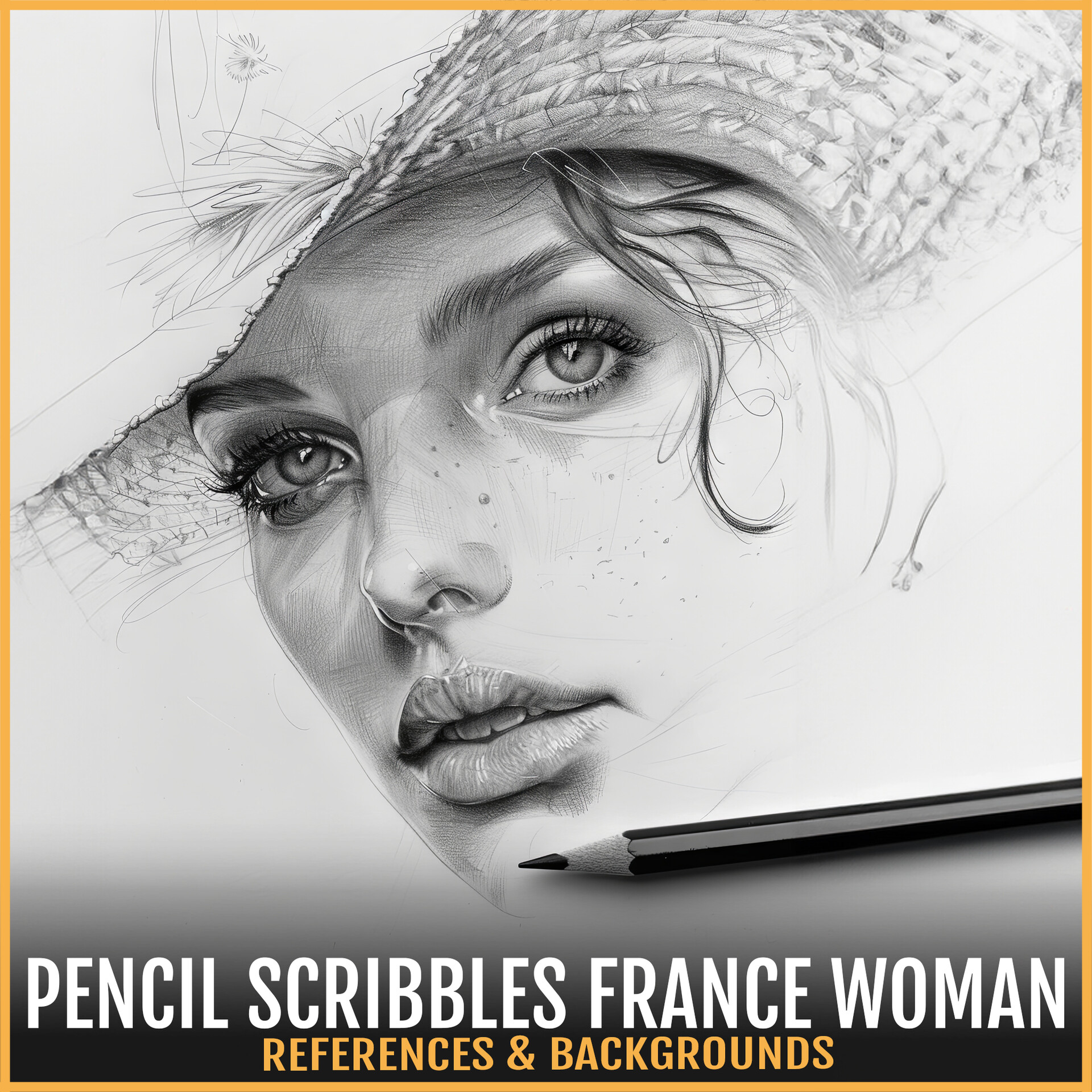 ArtStation - 303 PENCIL SCRIBBLES OF FRANCE WOMAN