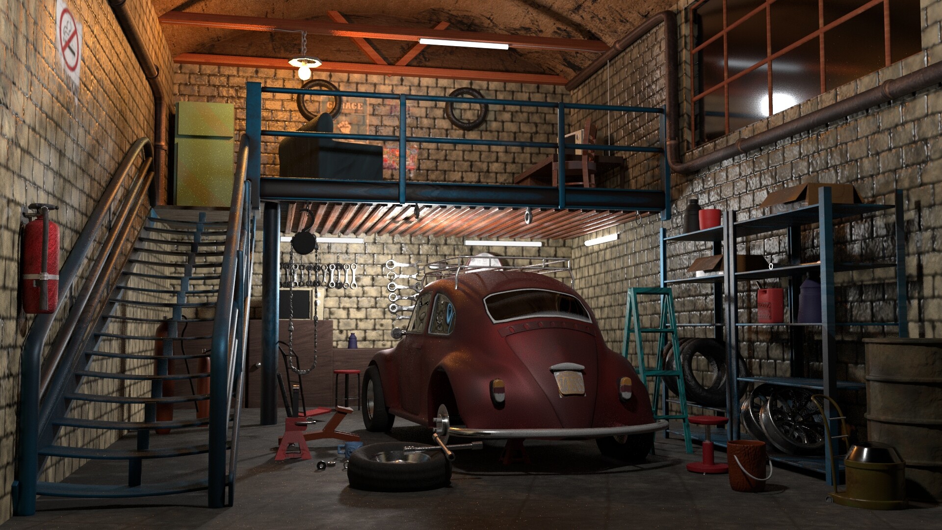 ArtStation - old car garage