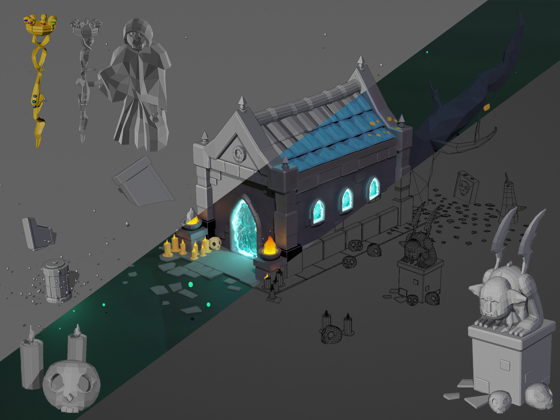 Evla - Lowpoly 3D Isometric Crypt
