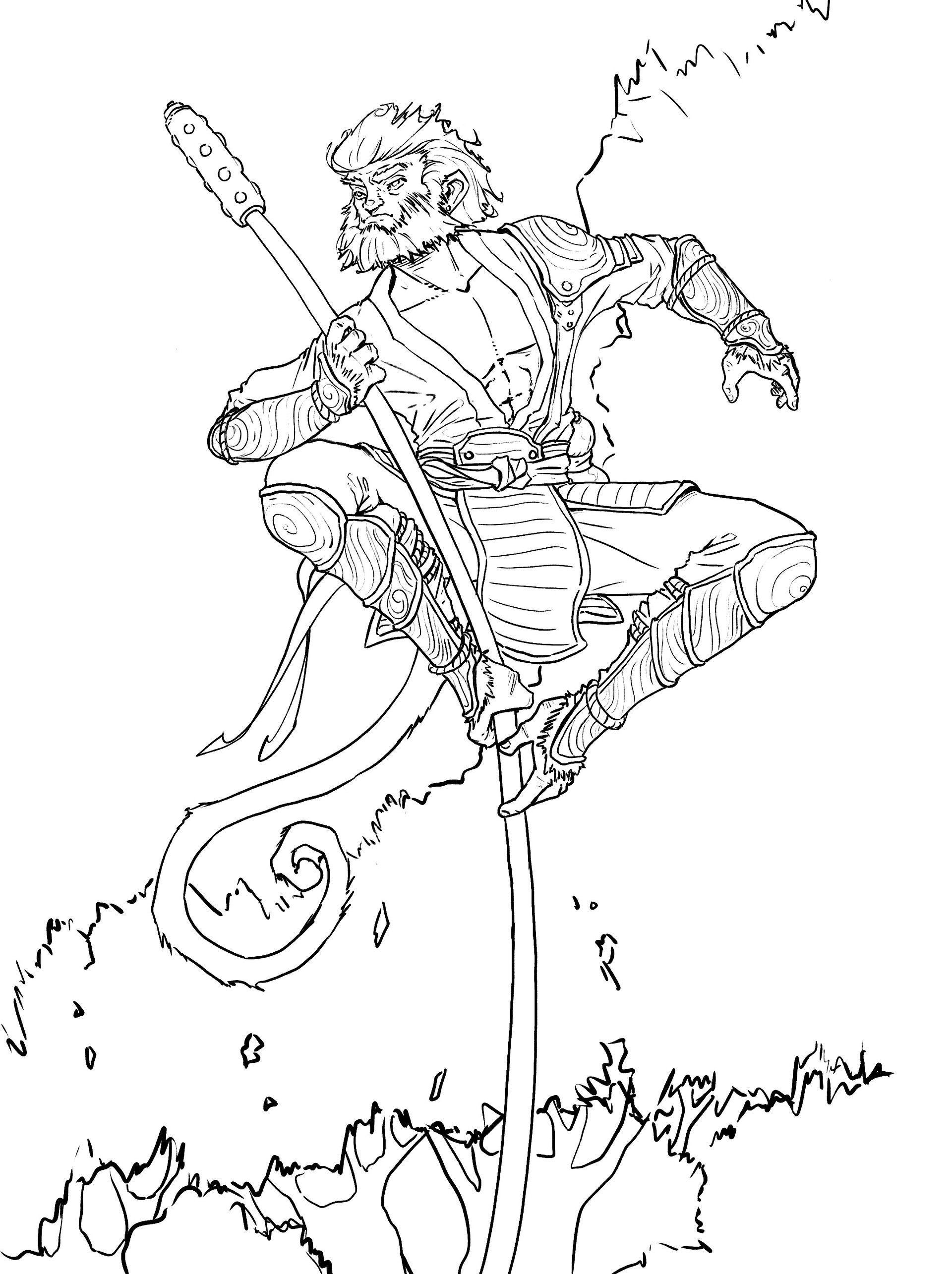 the monkey king coloring pages