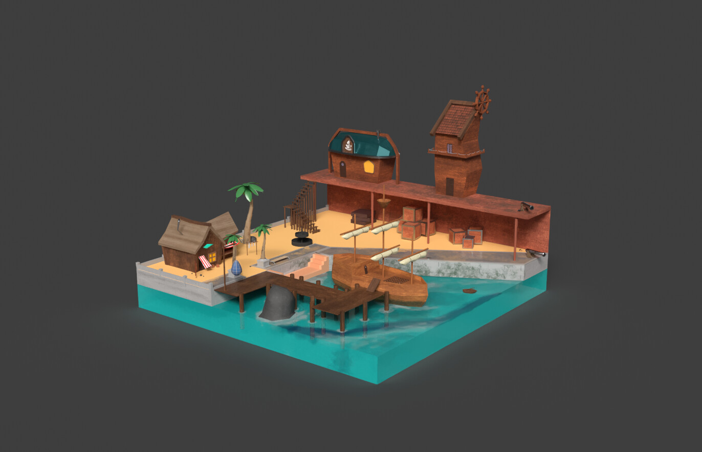 ArtStation - 3D Port Diorama