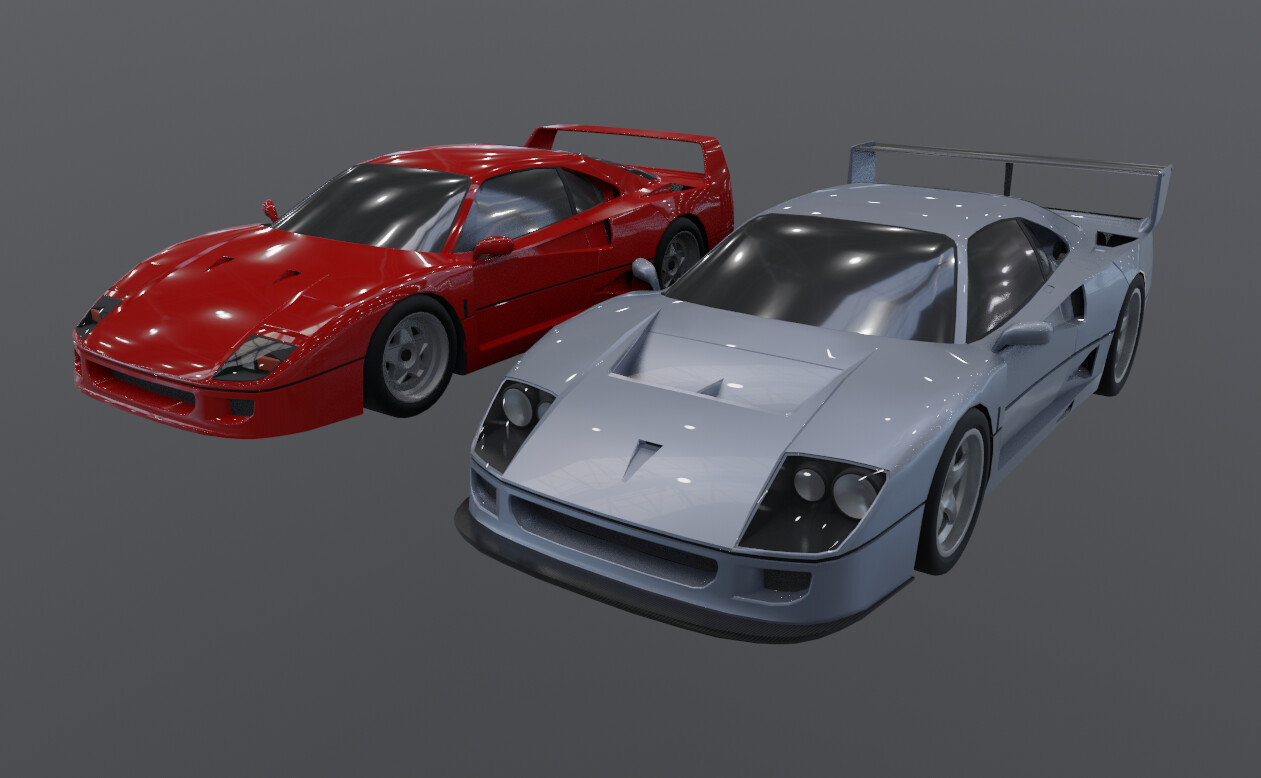ArtStation - Ferrari F40/F40 LM midpoly 3D model