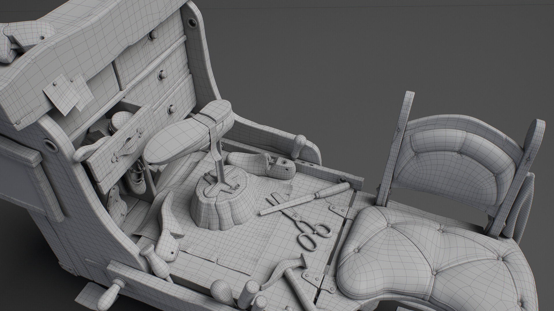 Nicolas Morlet - Cobbler's bench - Shoemaker bench for easy movement.
