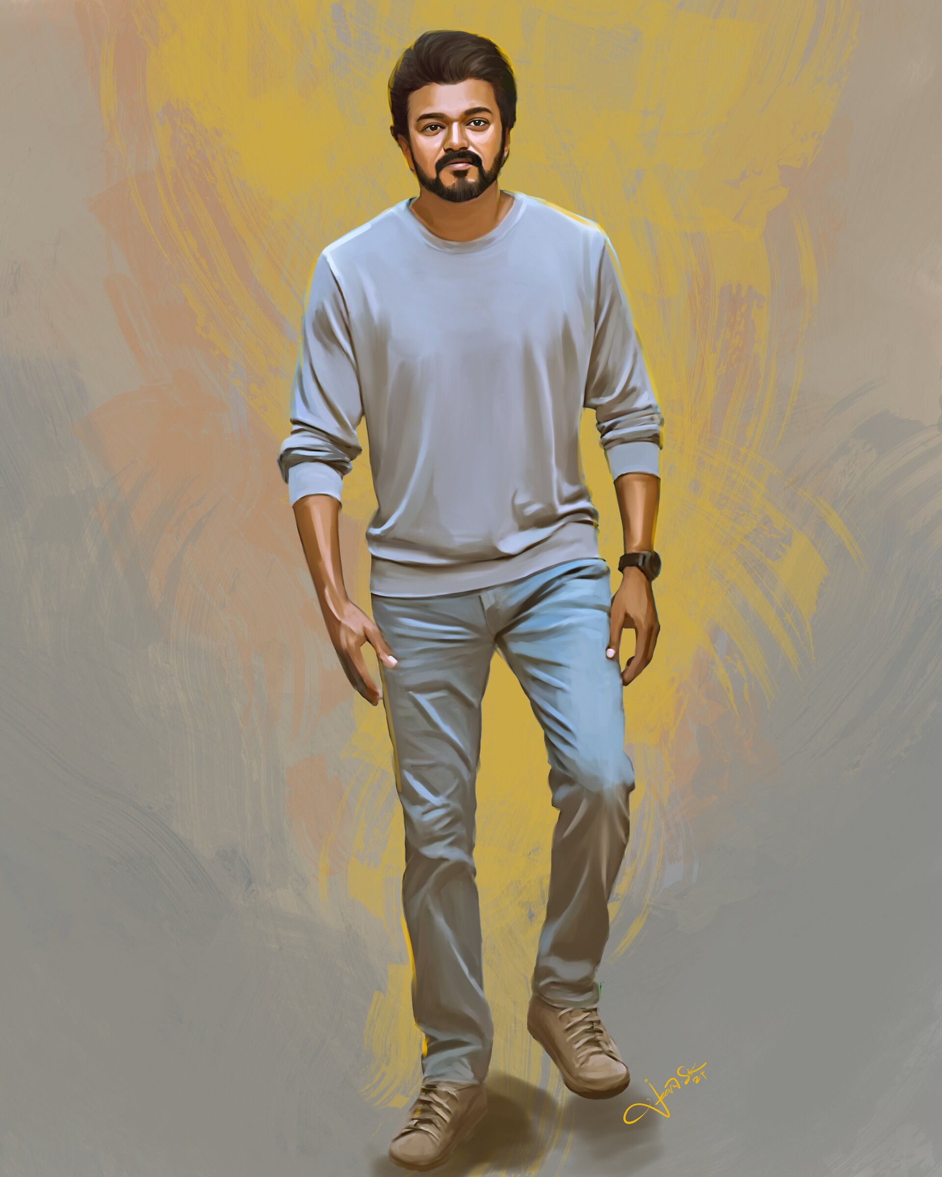ArtStation - Thalapathy Vijay Painting 2024