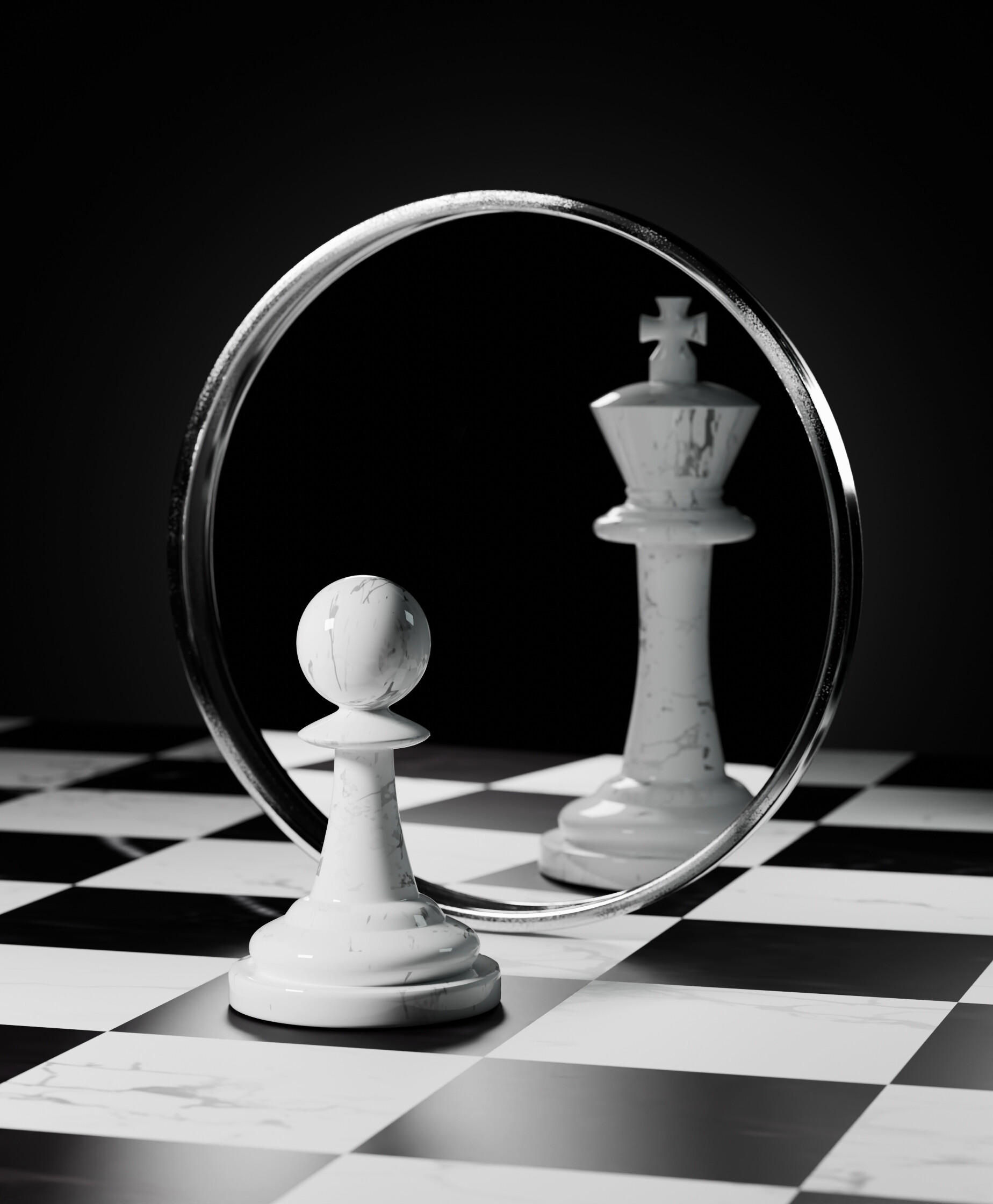 ArtStation - pawn as king in mirror