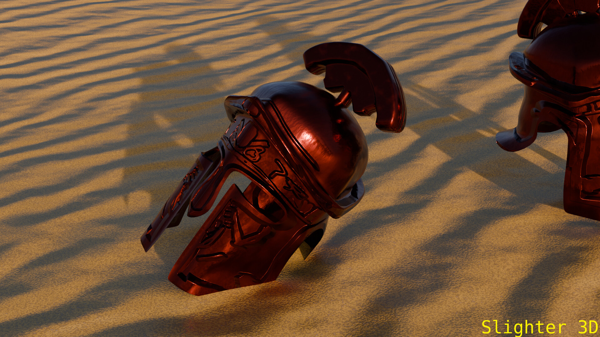 ArtStation - Red Warrior Helmet