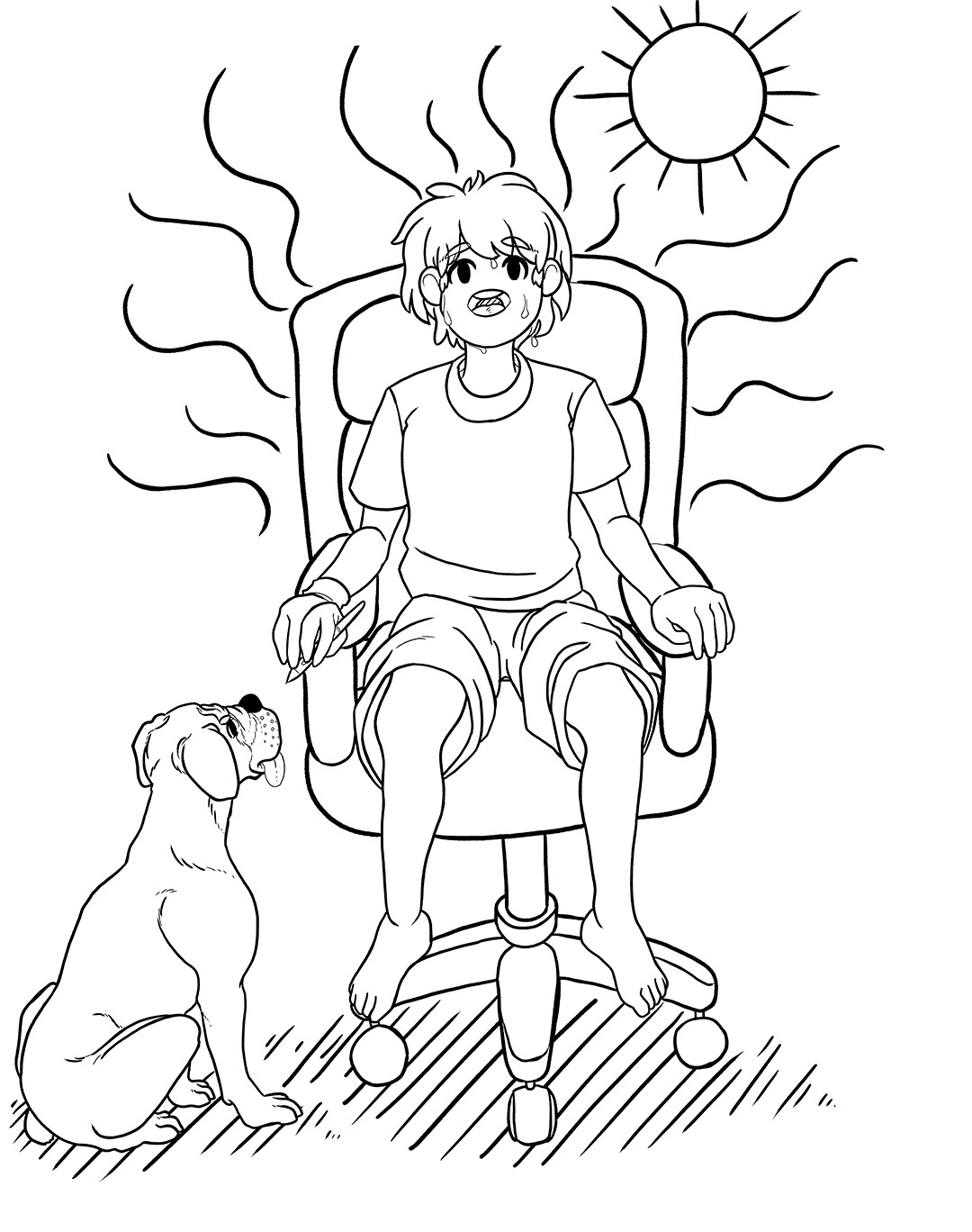 ArtStation - It's getting Hot line art