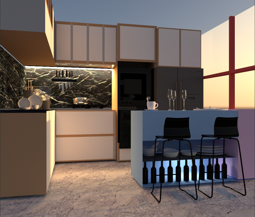 ArtStation - Interior Design of kitchen