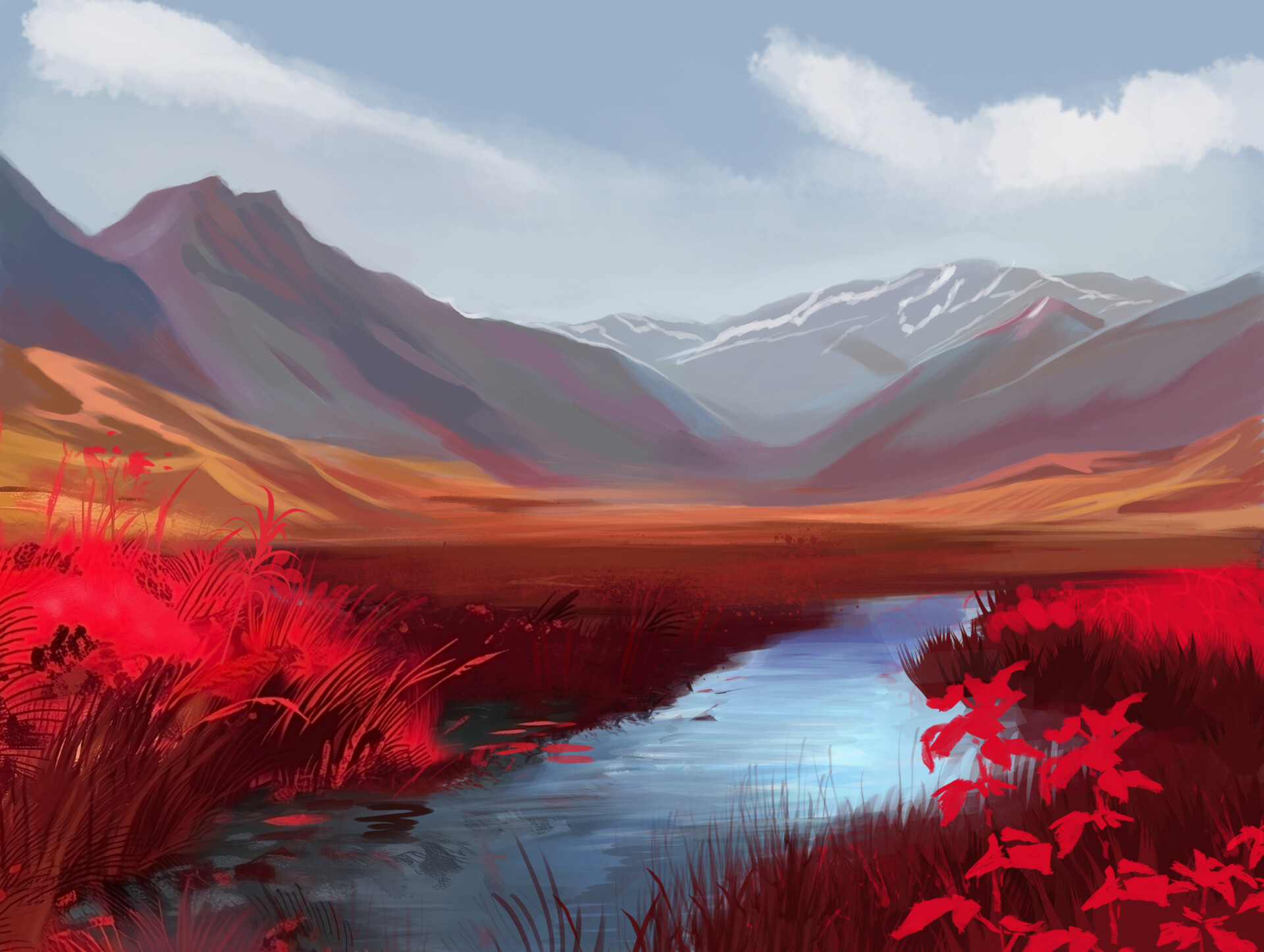 ArtStation - Red grass
