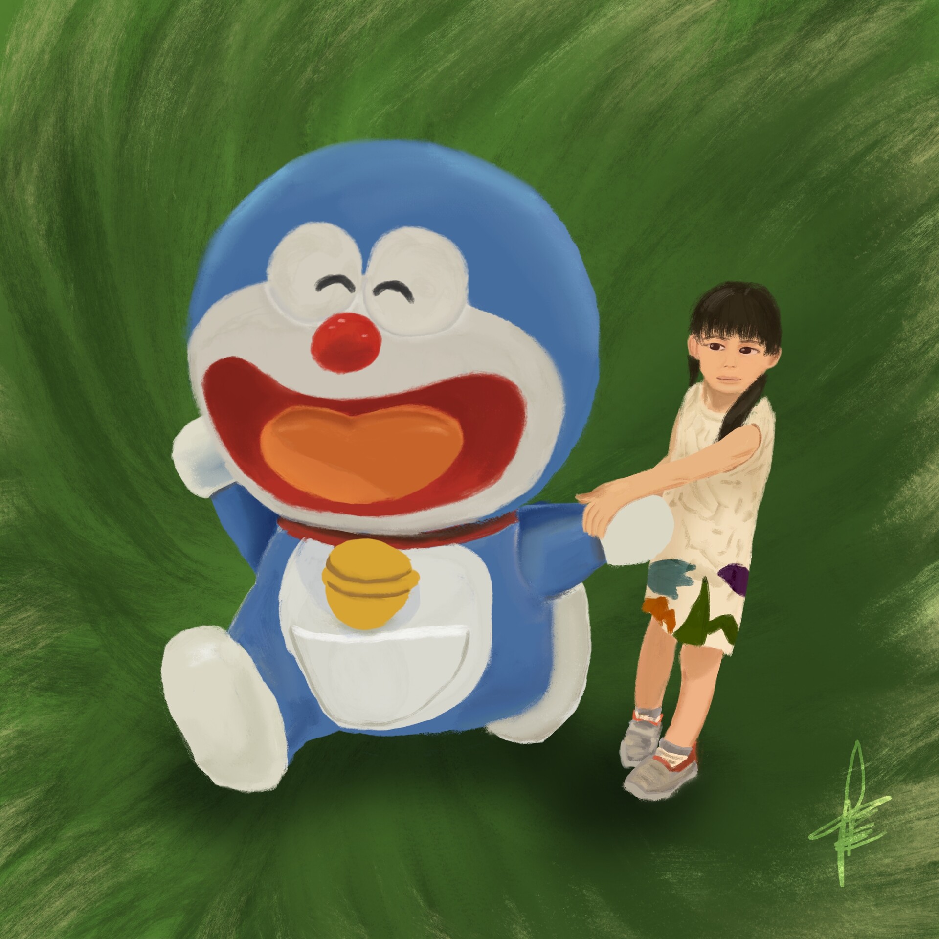 ArtStation - Doraemon with little girl
