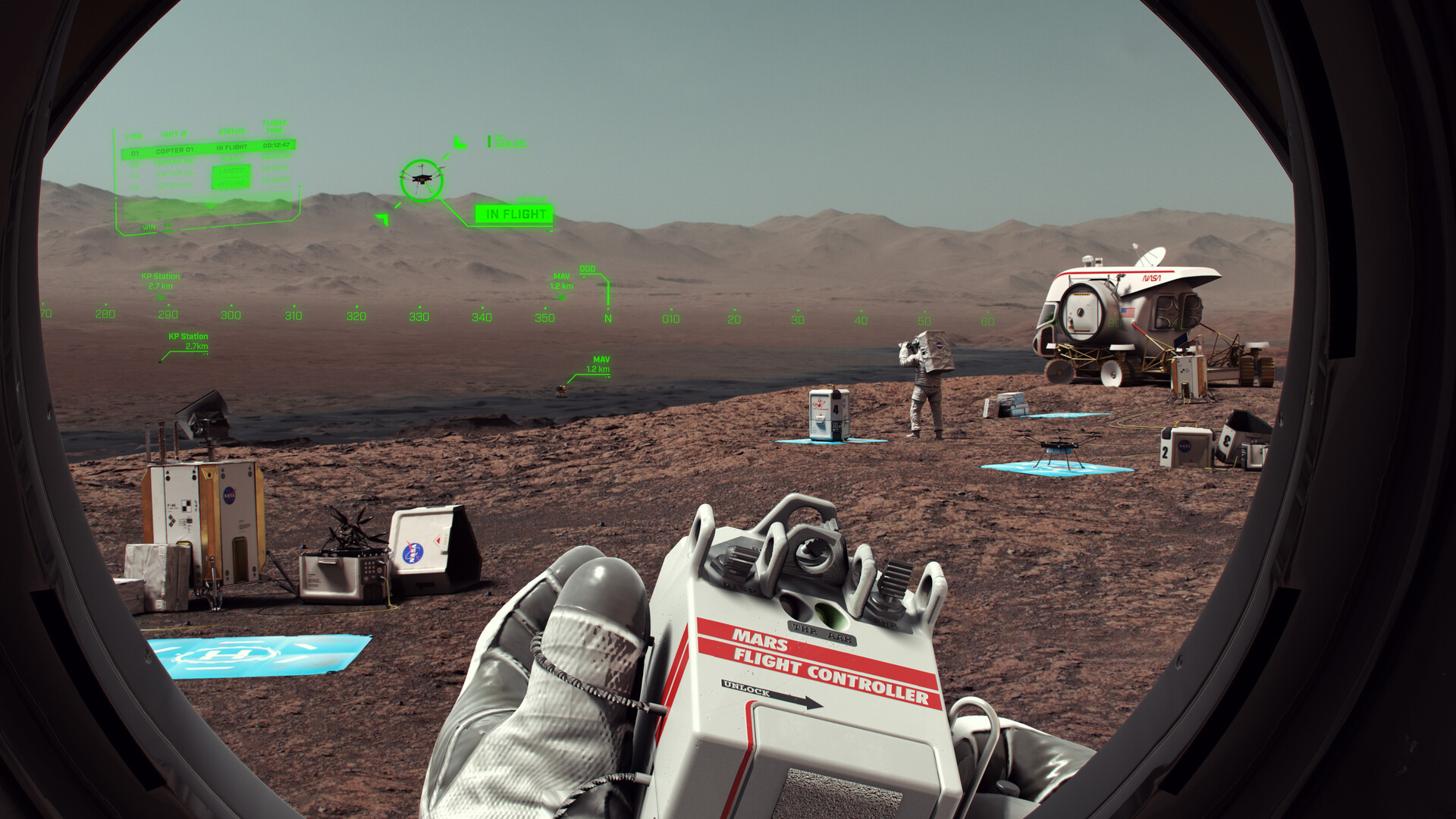 ArtStation - Robotic Allies: Drones Enhancing Mars EVA Missions