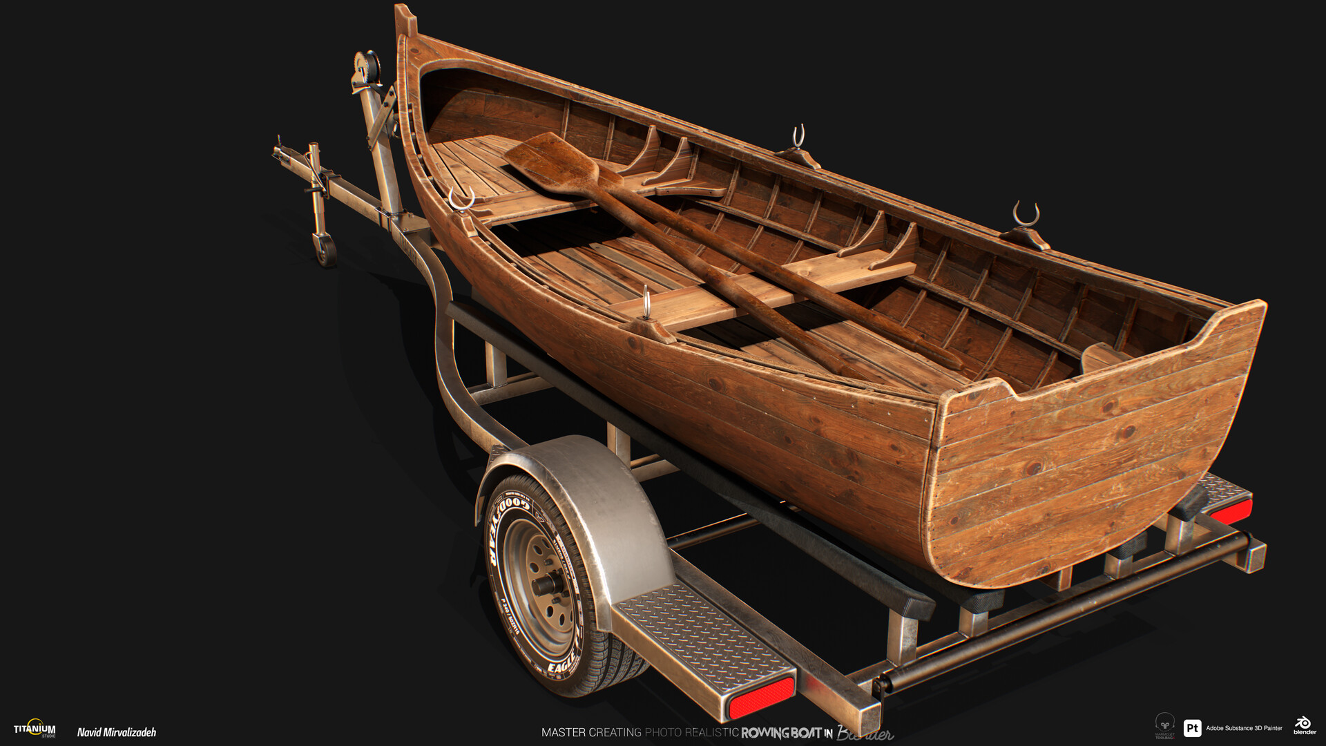 ArtStation - Master Creating Rowing Boat plus Trailer in Blender and ...