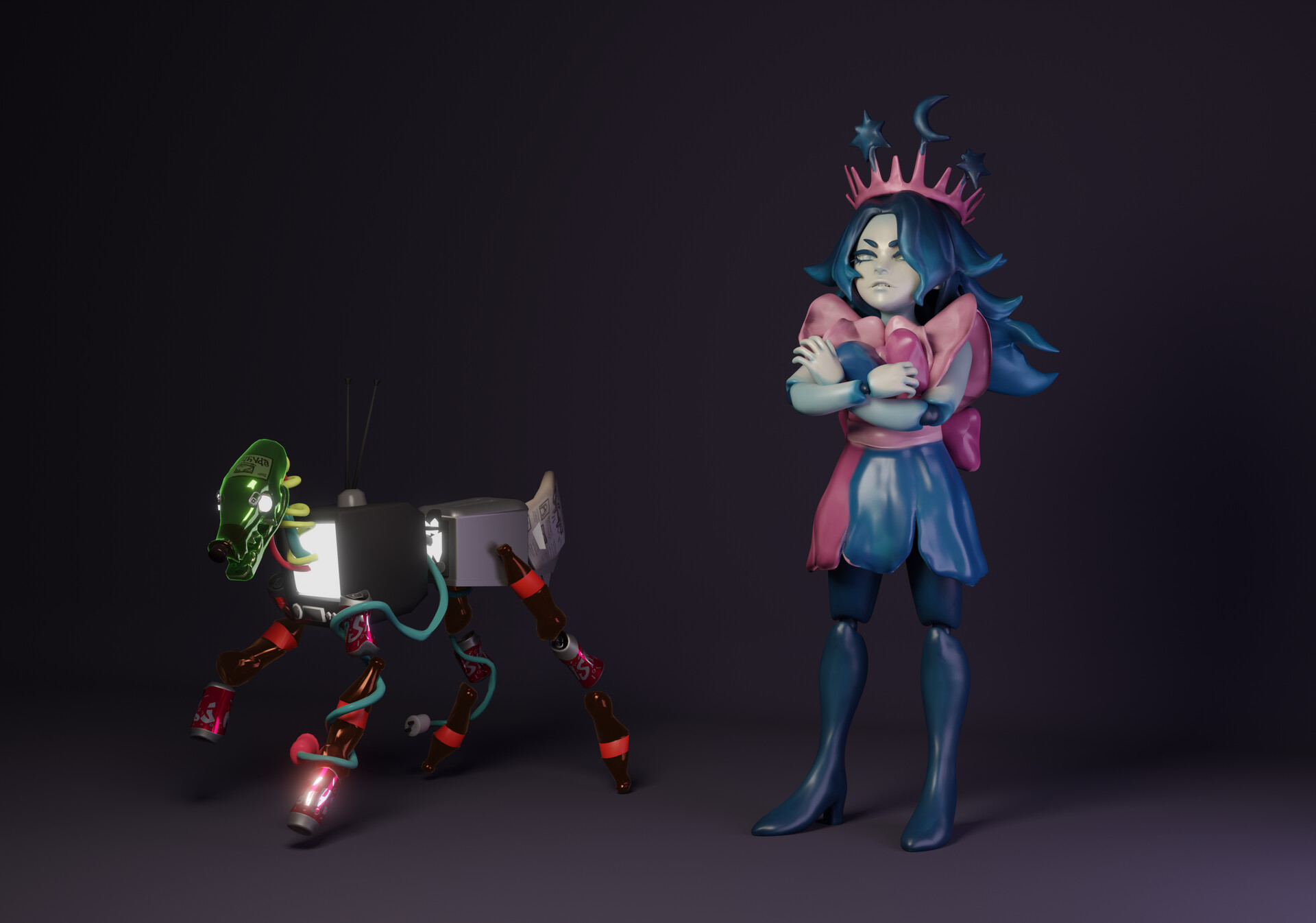 ArtStation - garbage dog & garbage queen (animations only)