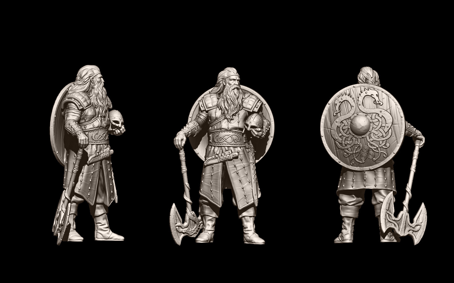ArtStation - Old viking. Model for 3d printing practice