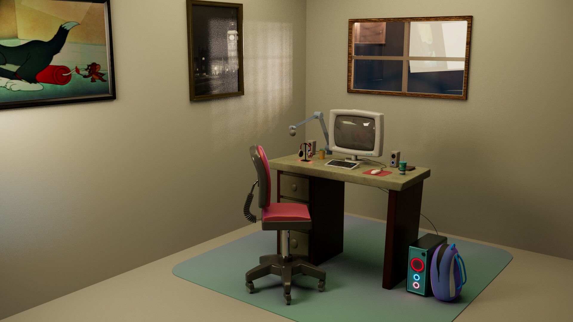 ArtStation - Stylized Computer Desk