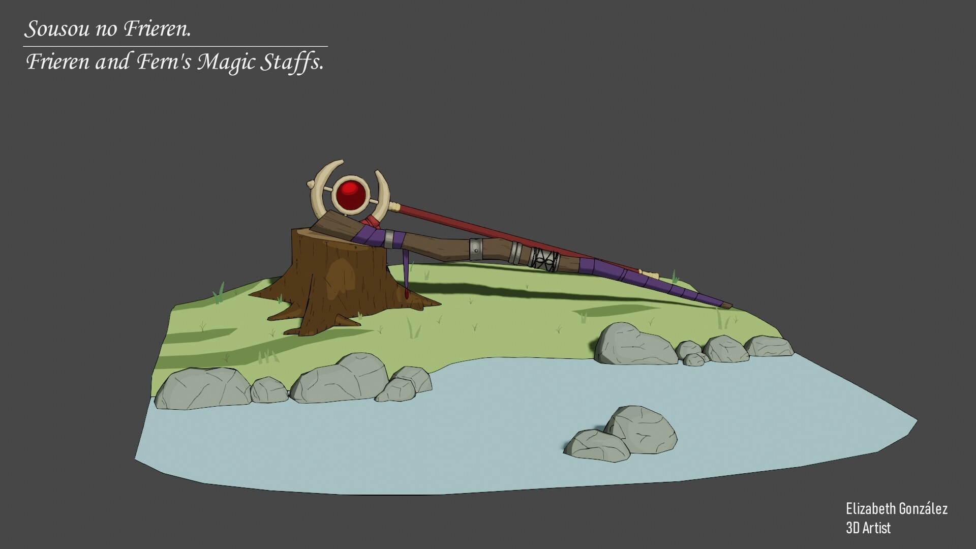 ArtStation - Frieren and Fern's magic staffs. Sousou no Frieren