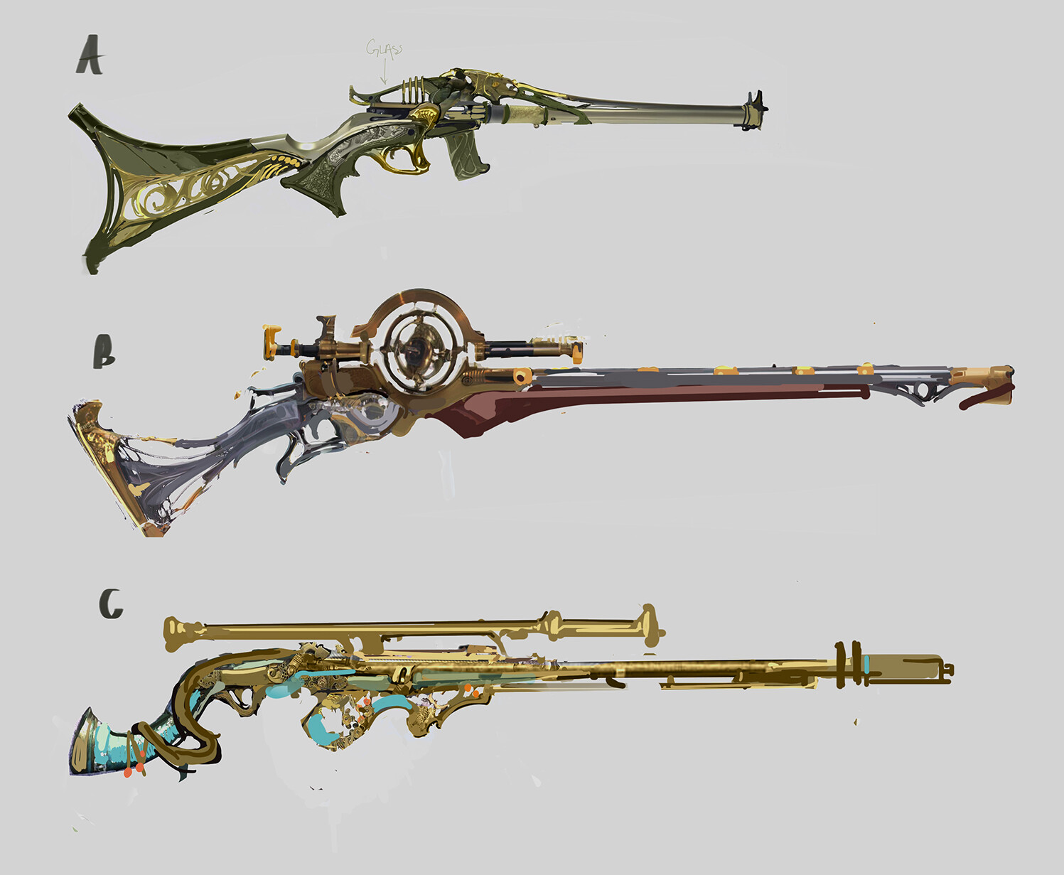 Kobe D. Bekoe - Art Nouveau Guns - Prop Design