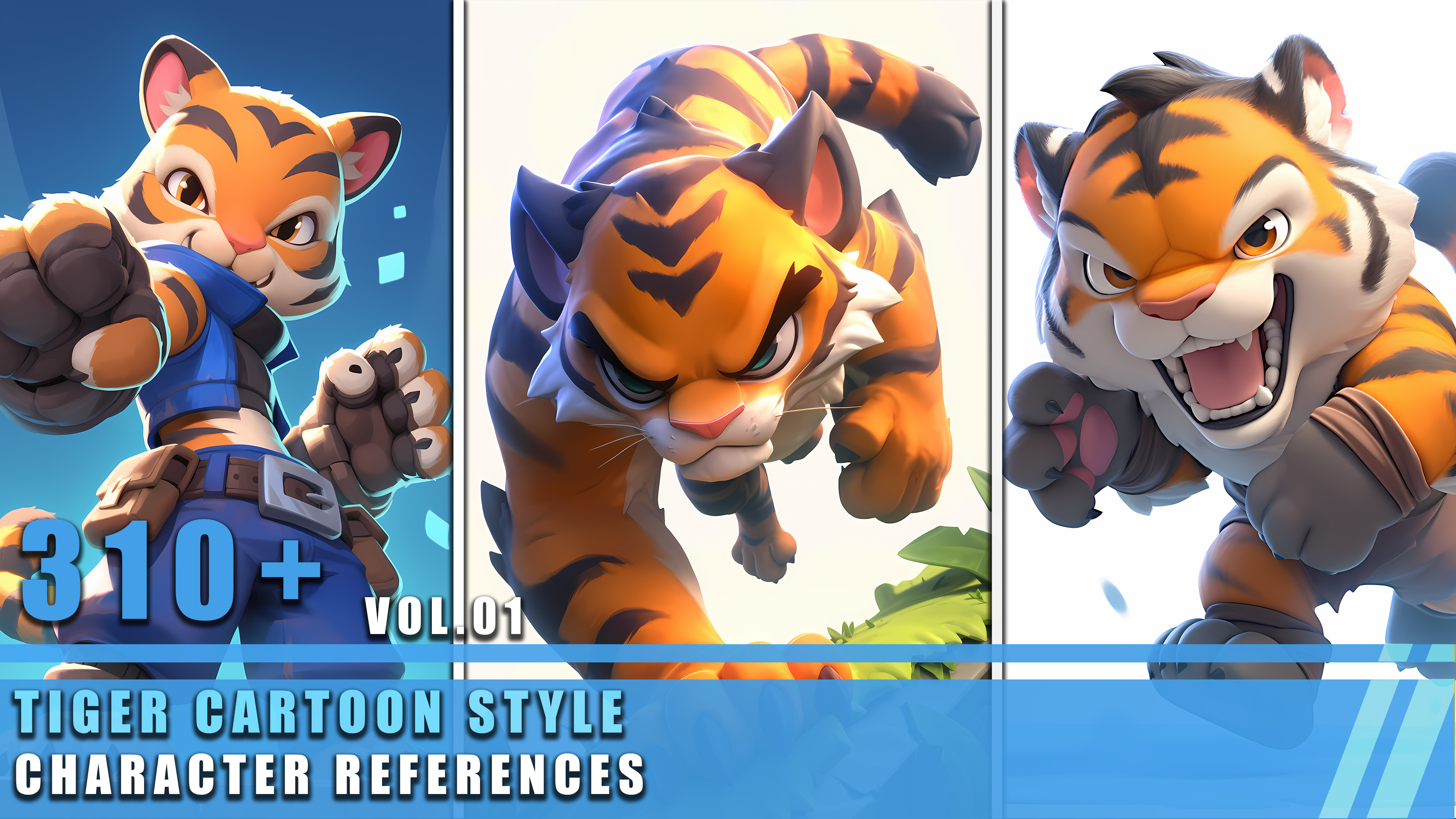 WaterLaw's Studio - 310+ Tiger Cartoon Style - Character References Vol.01