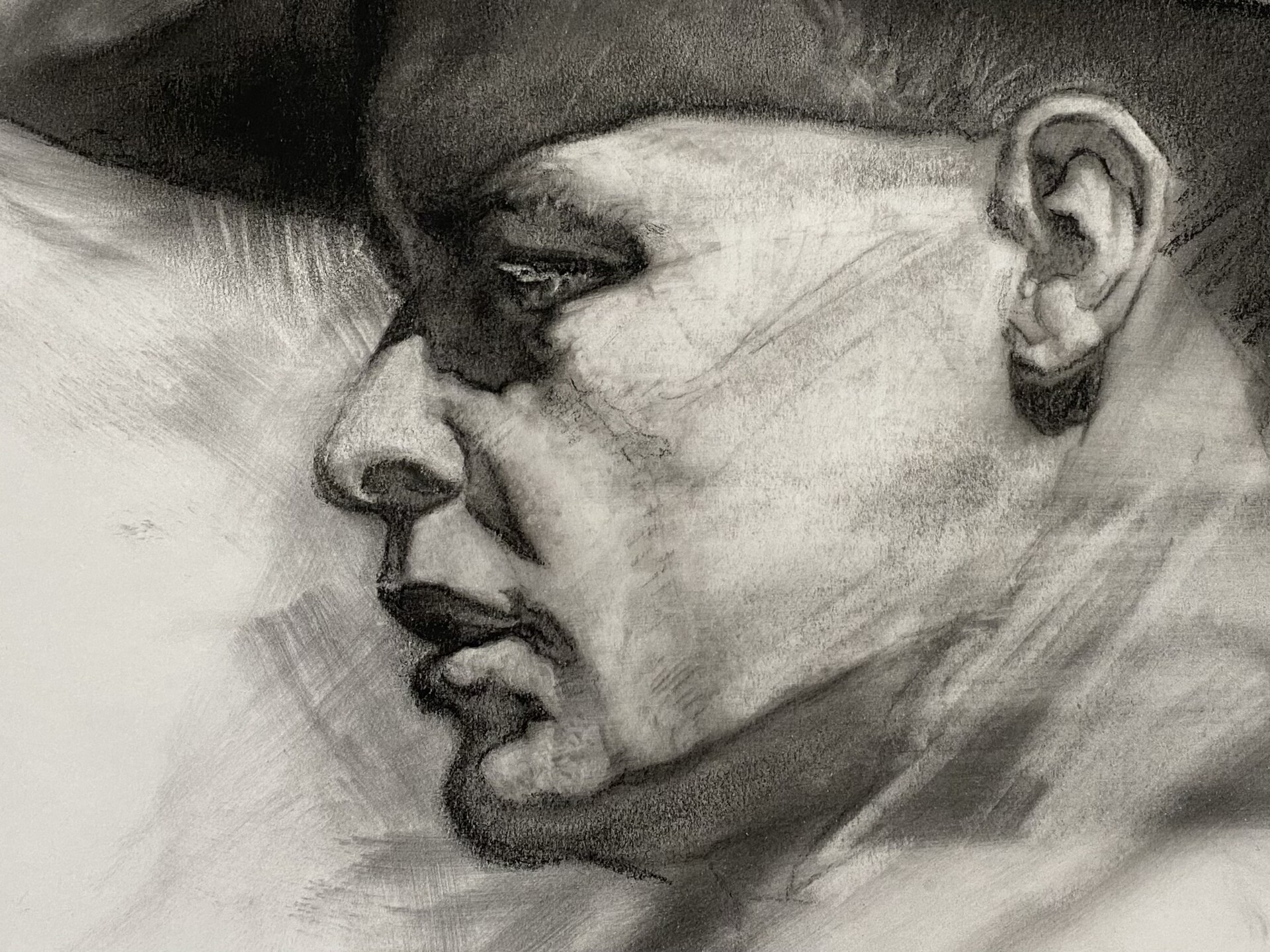 ArtStation - Portrait & shadow study - Charcoal