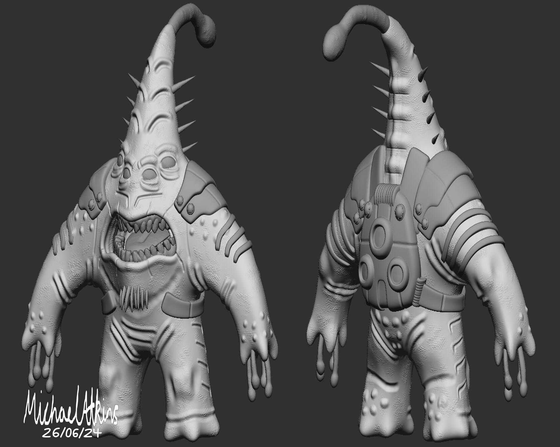 ArtStation - Michael Atkins 3D Starfish Alien Mini Character Sheet AO