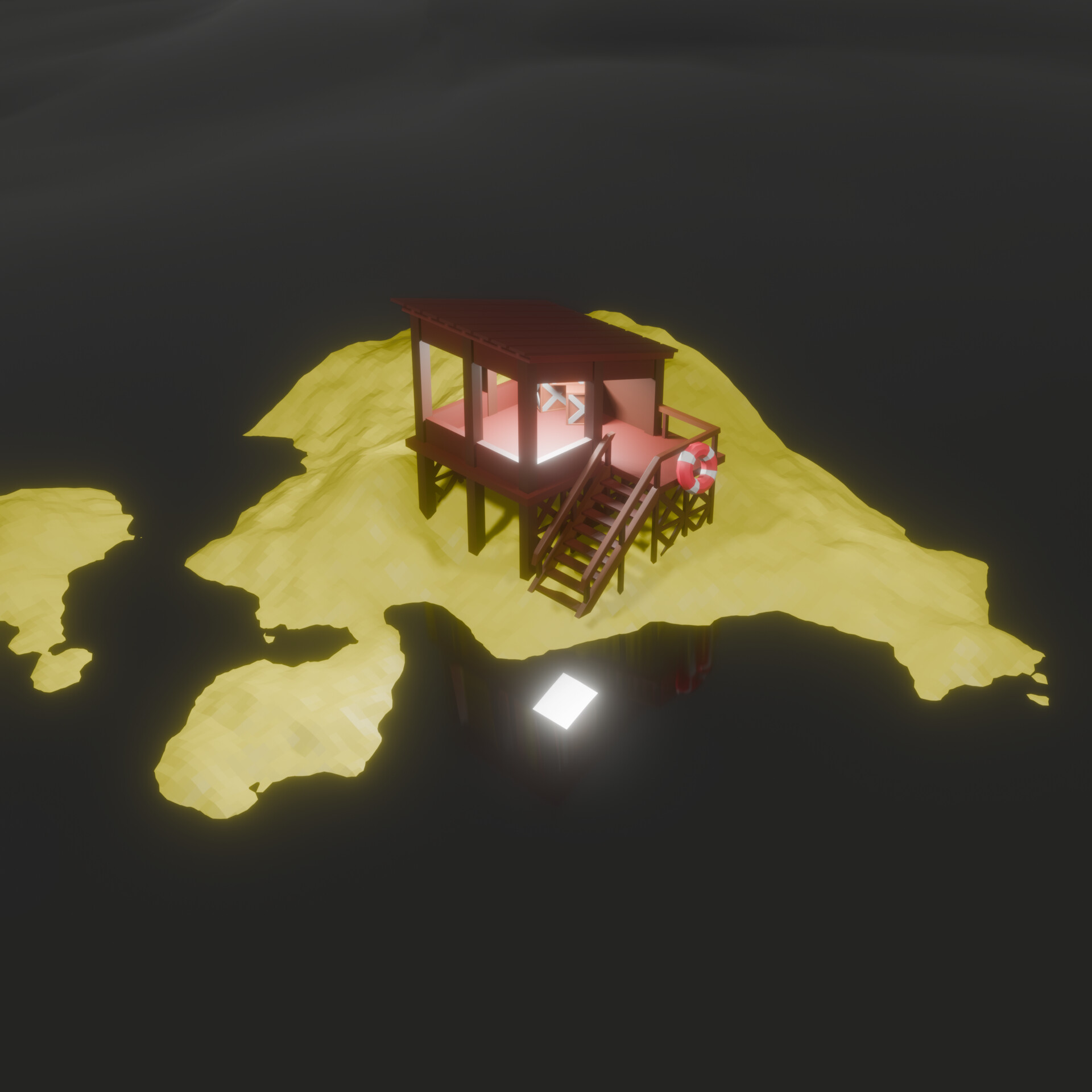ArtStation - Lifeguard box on an island