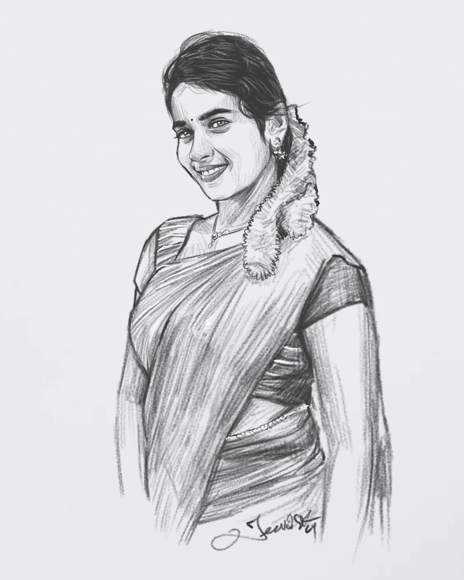 ArtStation - Vidhya Sakthivel Pencil Sketch 2024 #vidhyasakthivel # ...