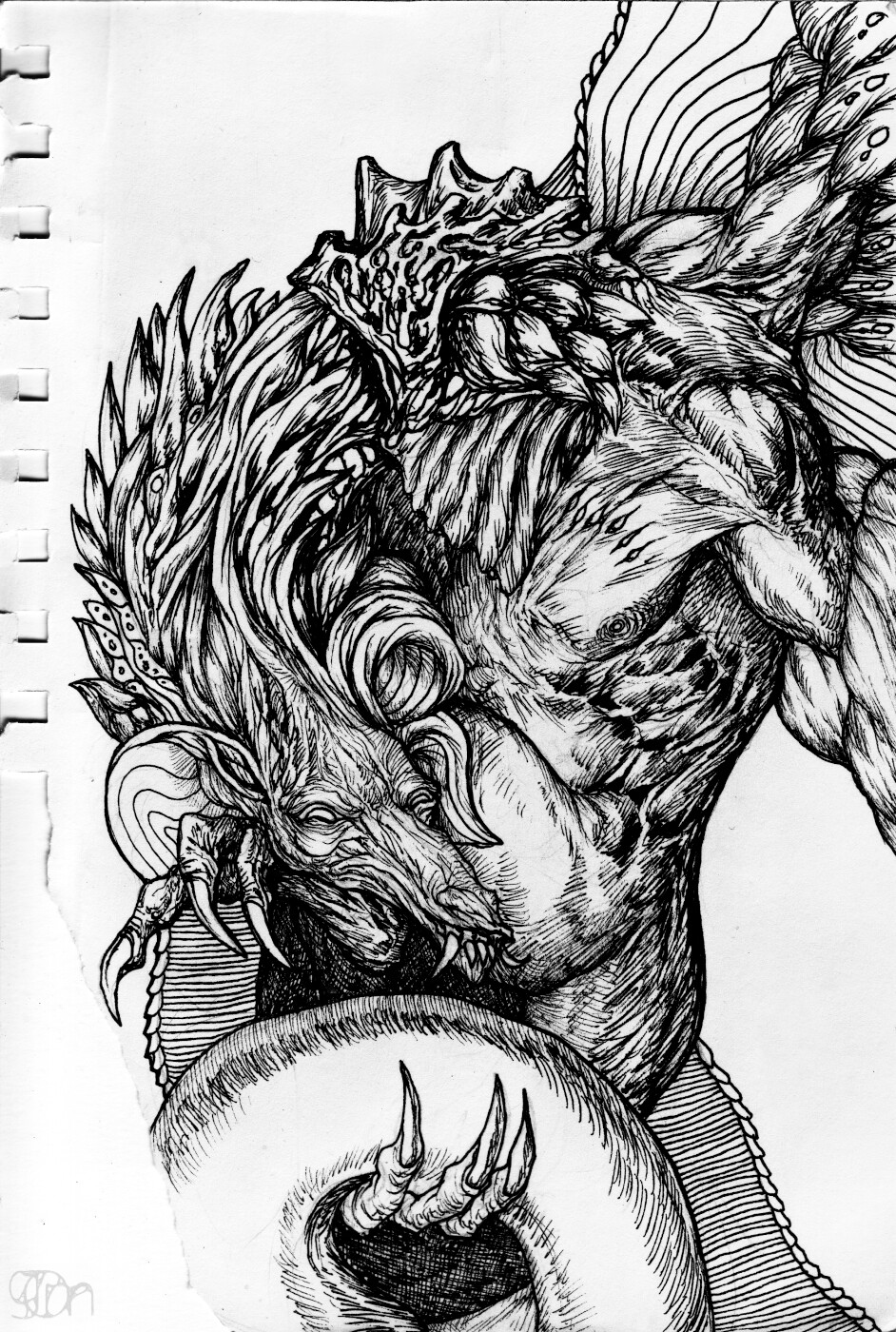 ArtStation - dragon and fishmen