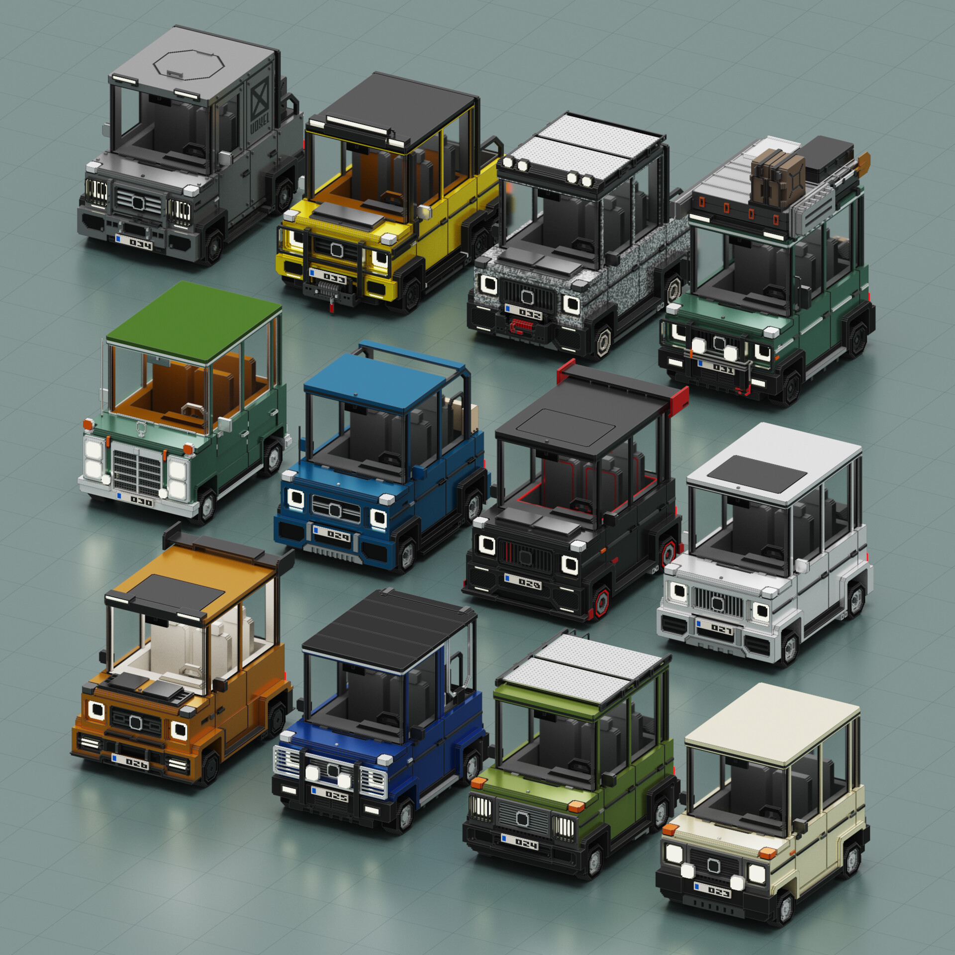ArtStation - Voxel Vehicles Pack 023 - 034 (12 vehicles)
