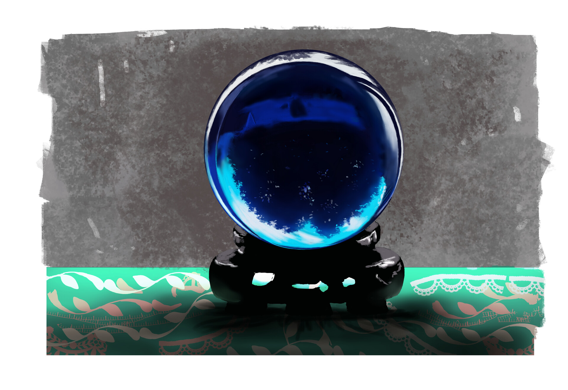 ArtStation - Blue sphere in photorealistic digital painting