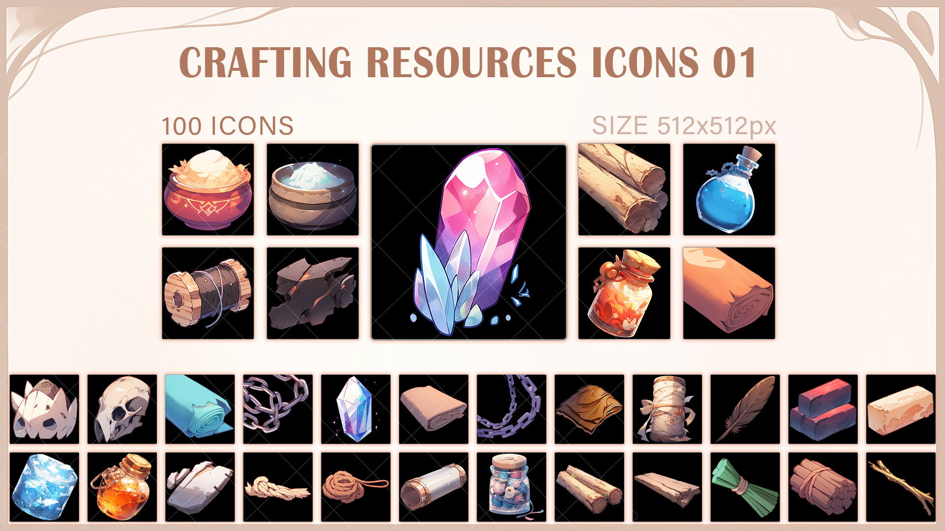 ArtStation - RPG Crafting Resources Game Icons