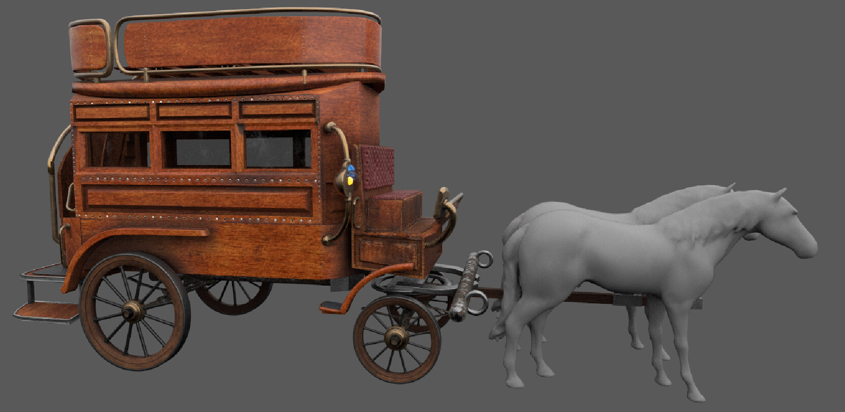 ArtStation - Luxury Double deck bus 1890