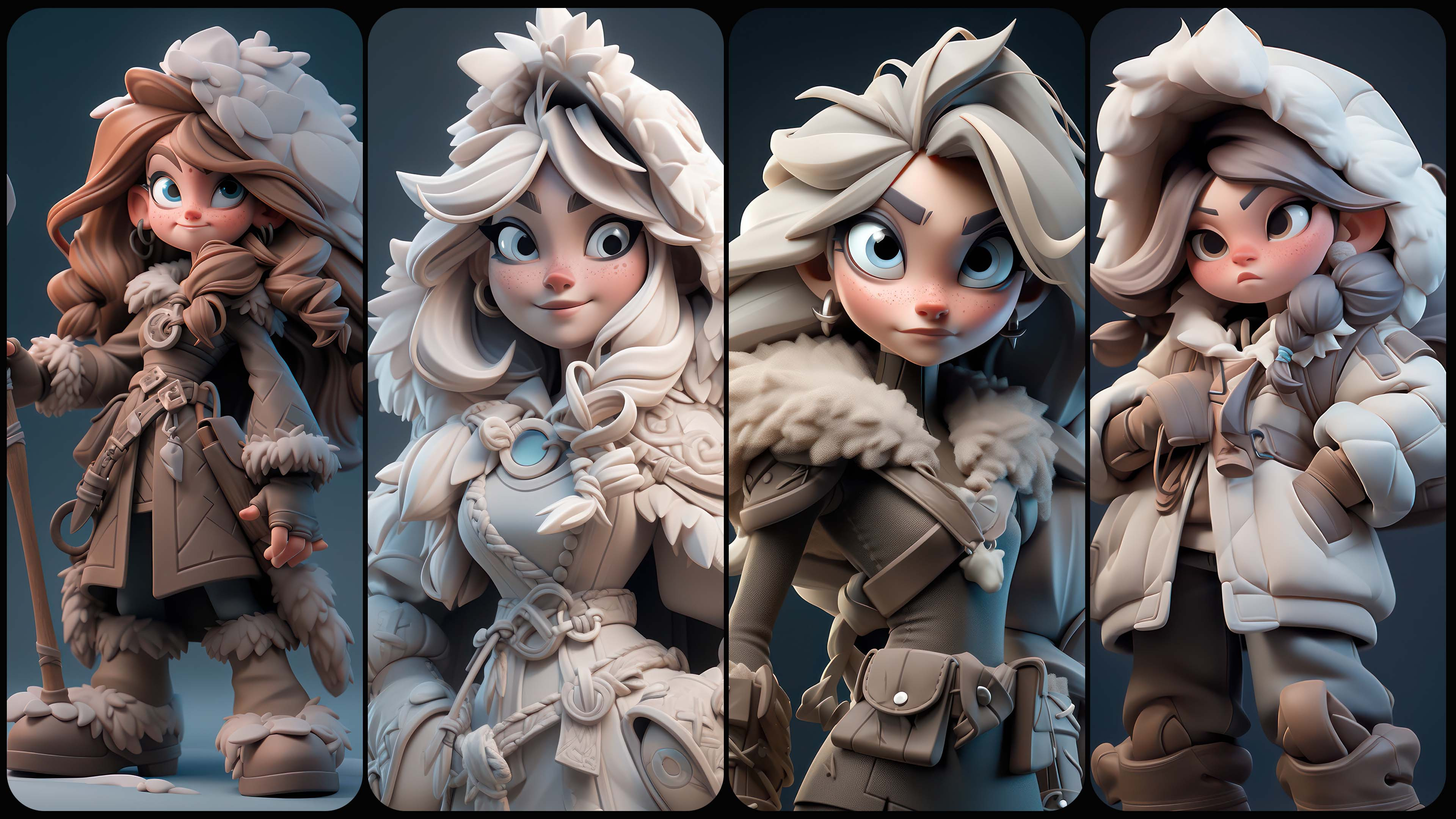 Ferial Studio - 🔹200 Female Arctic Warrior - Stylized Character ...