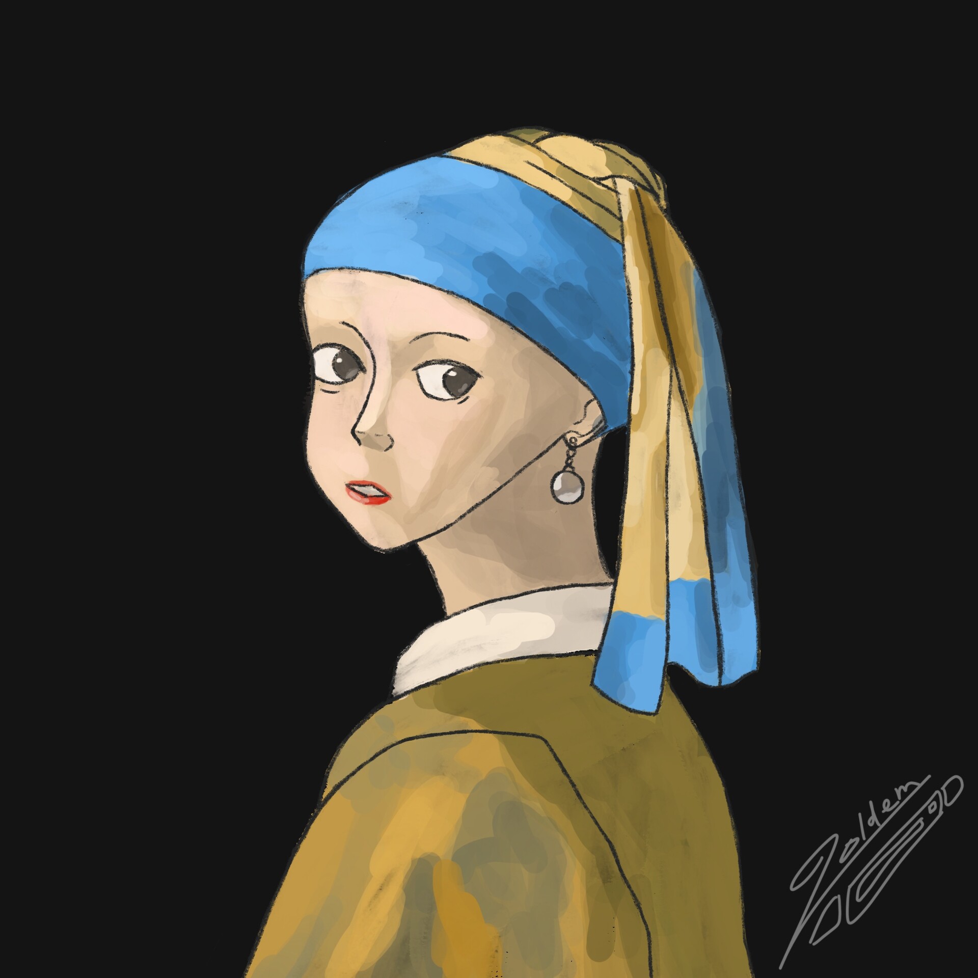 ArtStation - Art Study of Girl with a Pearl Earring by Johannes Vermeer