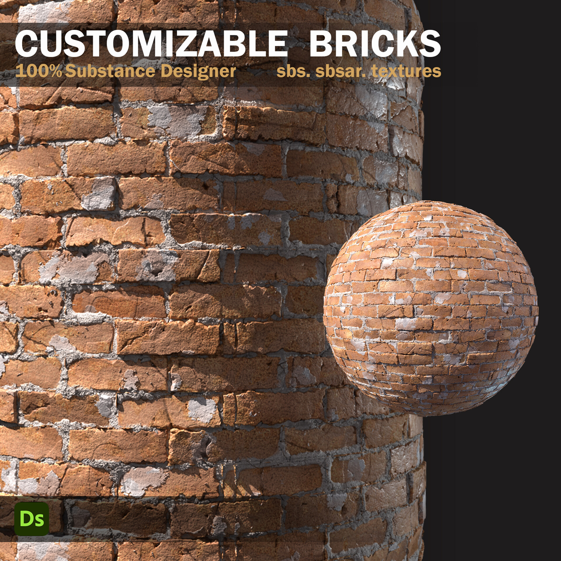 ArtStation - CUSTOMIZABLE DAMAGED BRICKS