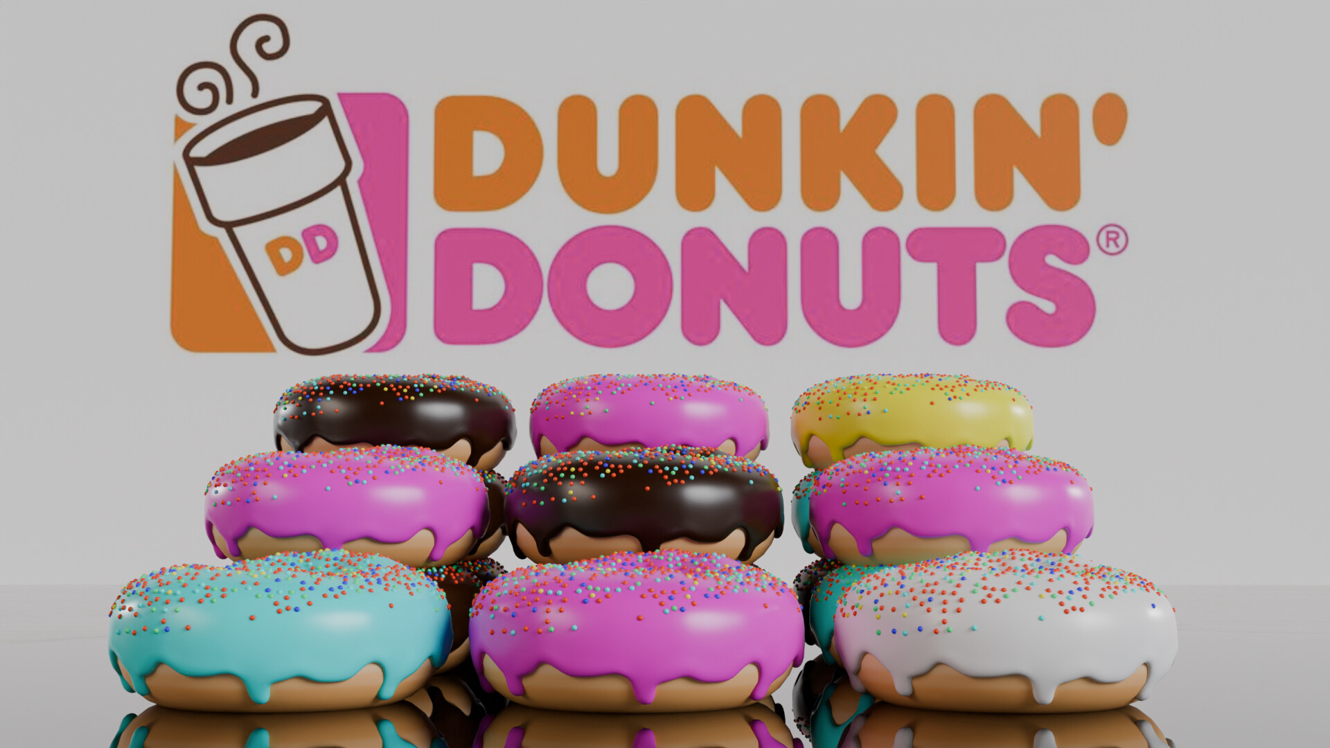 ArtStation - Escena Publicitaria Dunkin Donuts