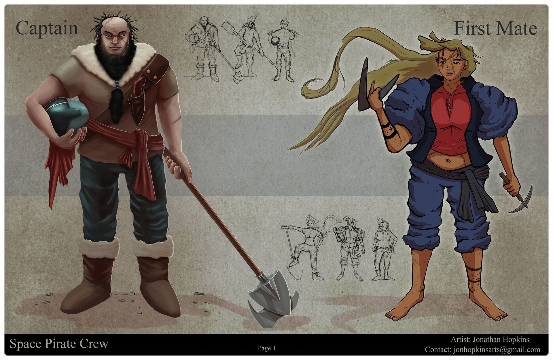 Jonathan Hopkins - Space Pirate Crew Character Design Concepts