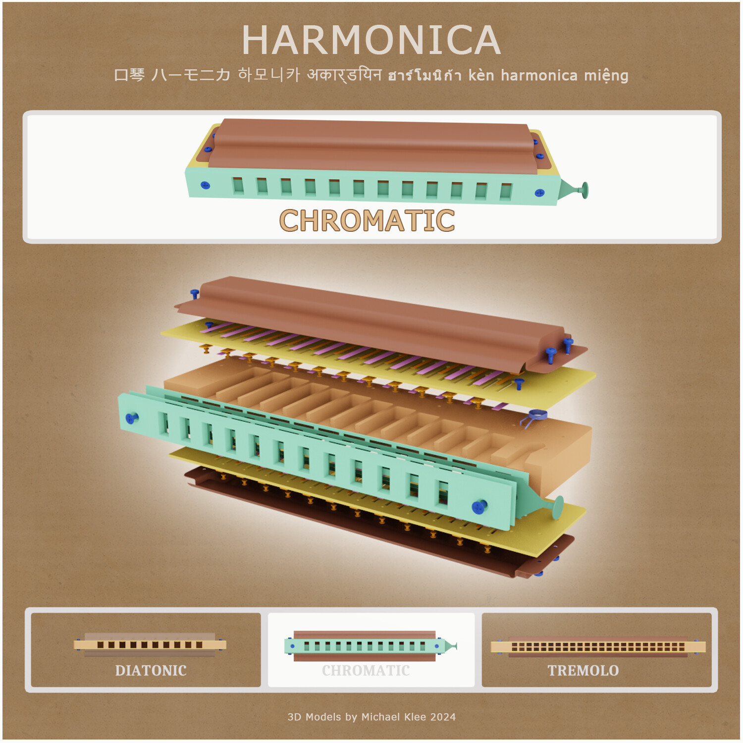 Michael Klee - Harmonica Chromatic - 하모니카 口琴 ハーモニカ मुँह हारमोनिका ฮาร์โ ...